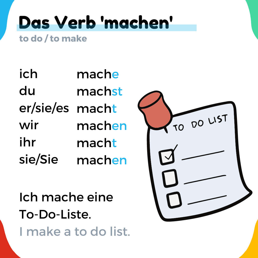 Das Verb MACHEN und seine Vorsilben (Präfixe) + Konjugation
